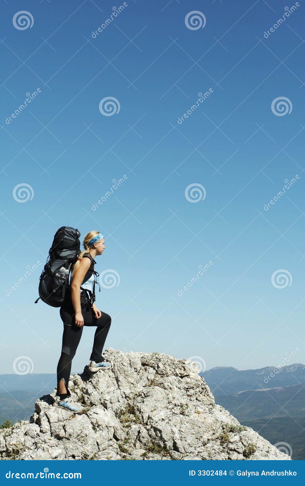 Girl in hike stock photo. Image of hike, hiker, mountain - 3302484