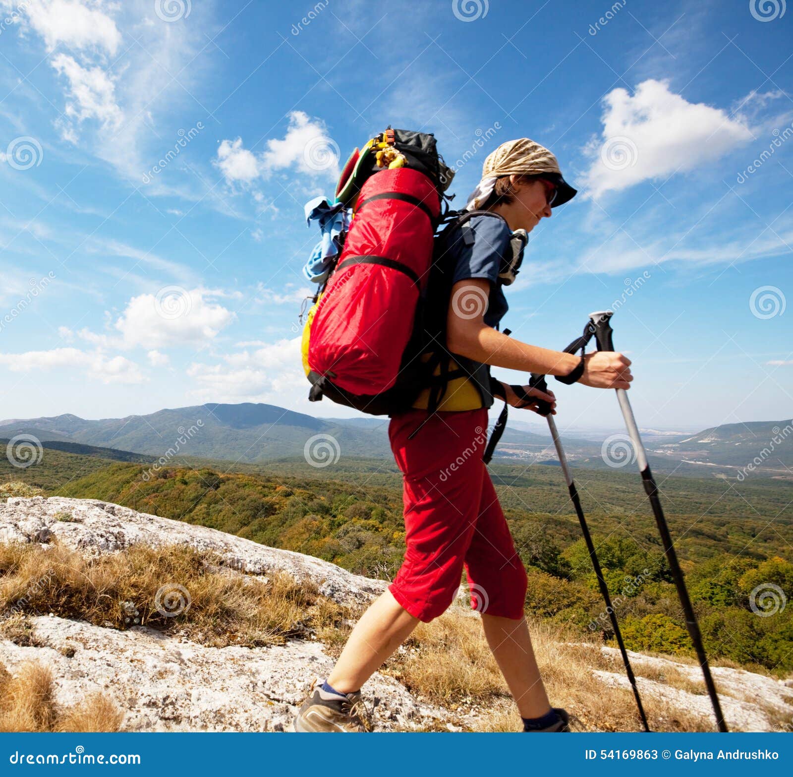 Girl in hike stock image. Image of people, girl, trekking - 54169863