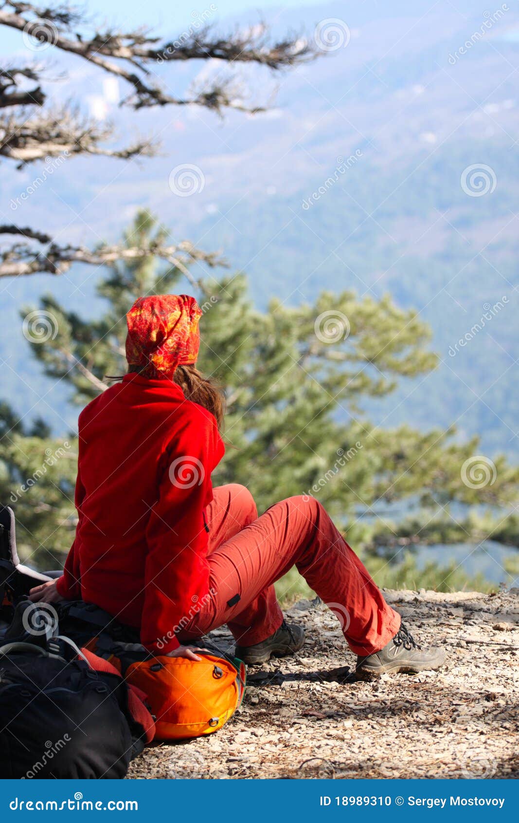 Girl hiker stock photo. Image of landscape, girl, tourist - 18989310