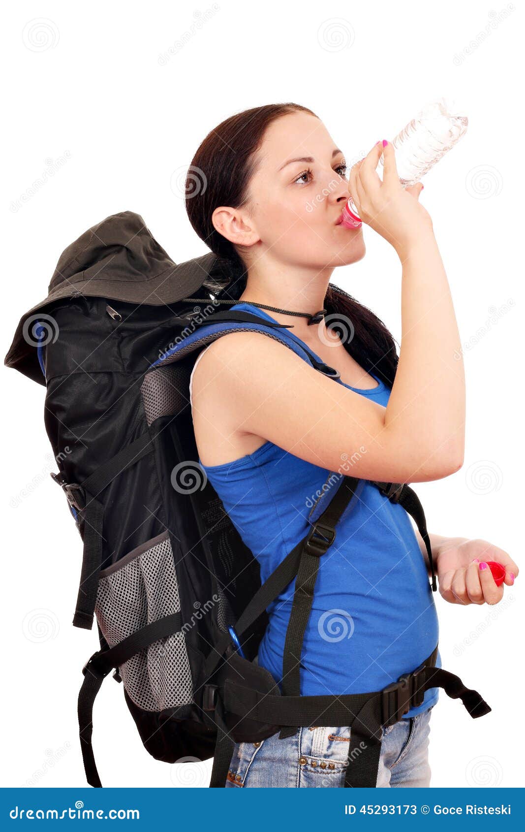 Hiker Drinking Stream Water Stock Photography | CartoonDealer.com #78415820