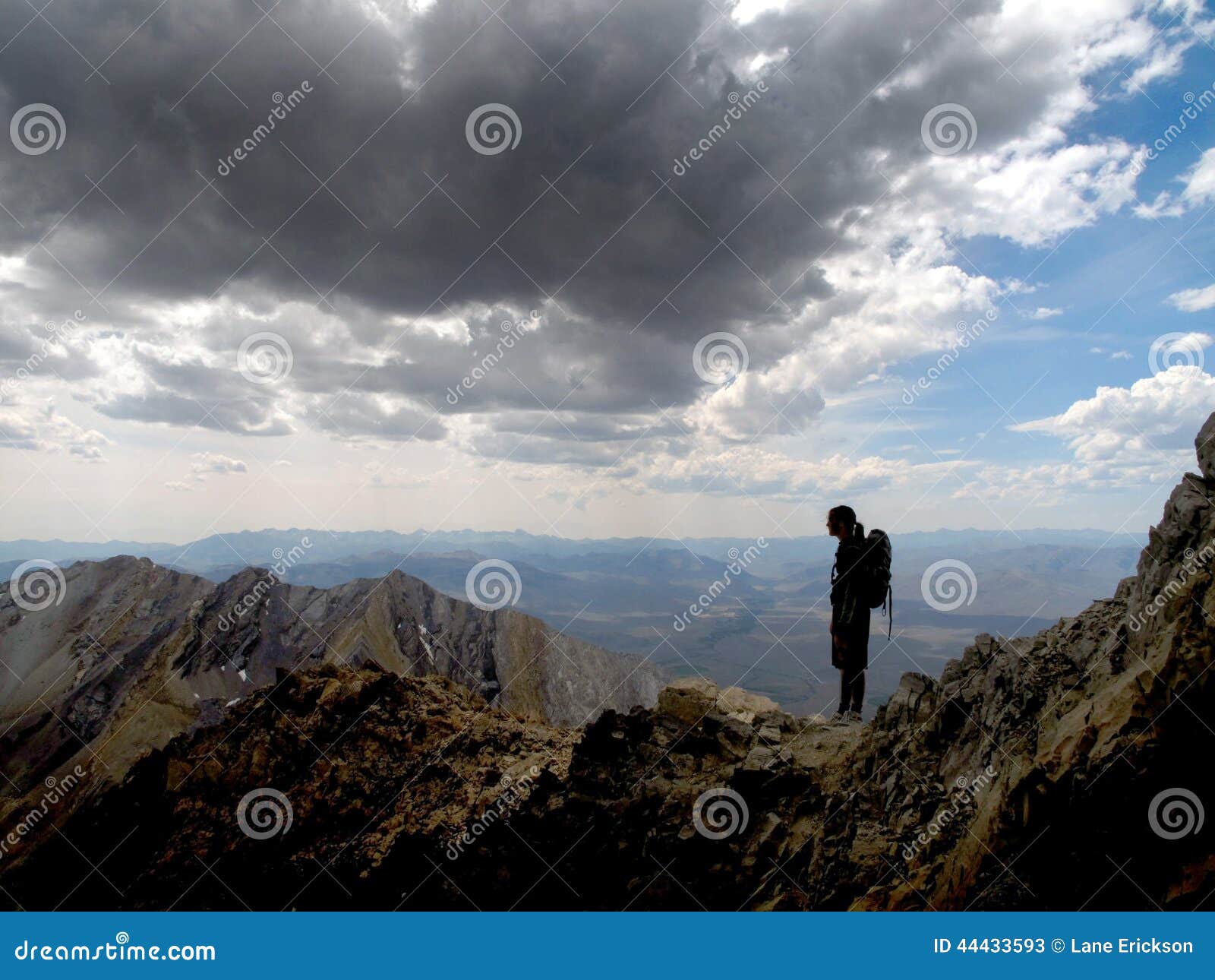 Girl Hiker Summit Mountain Top Stock Image - Image of female, lovers ...