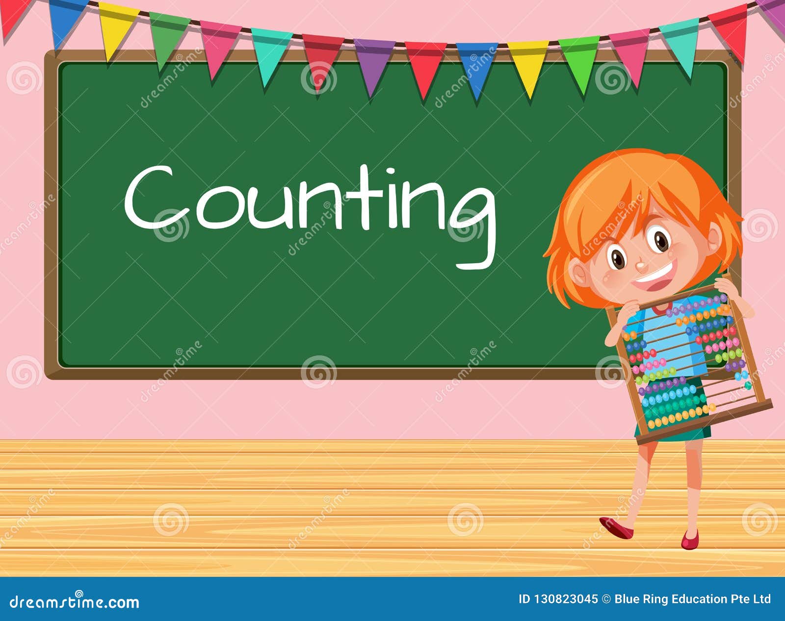 A Girl Holding Abacus on Counting Lesson Stock Vector - Illustration of ...
