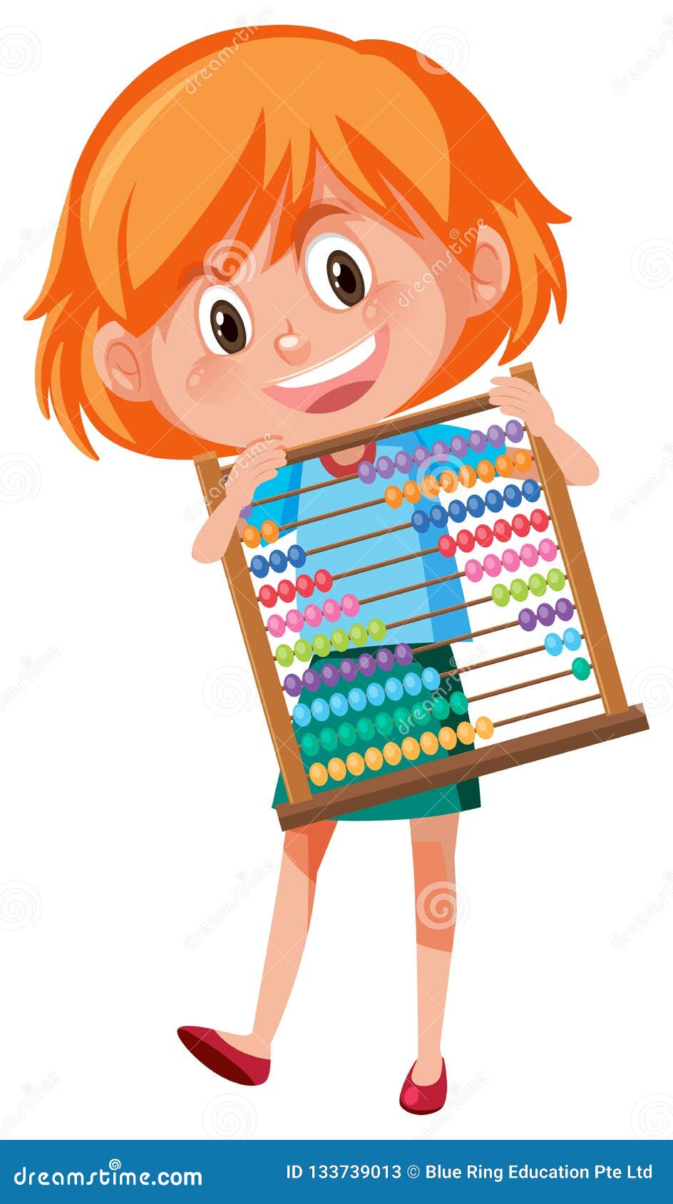 Kid Boy And Kid Girl With Abacus Slate Stock Illustration ...