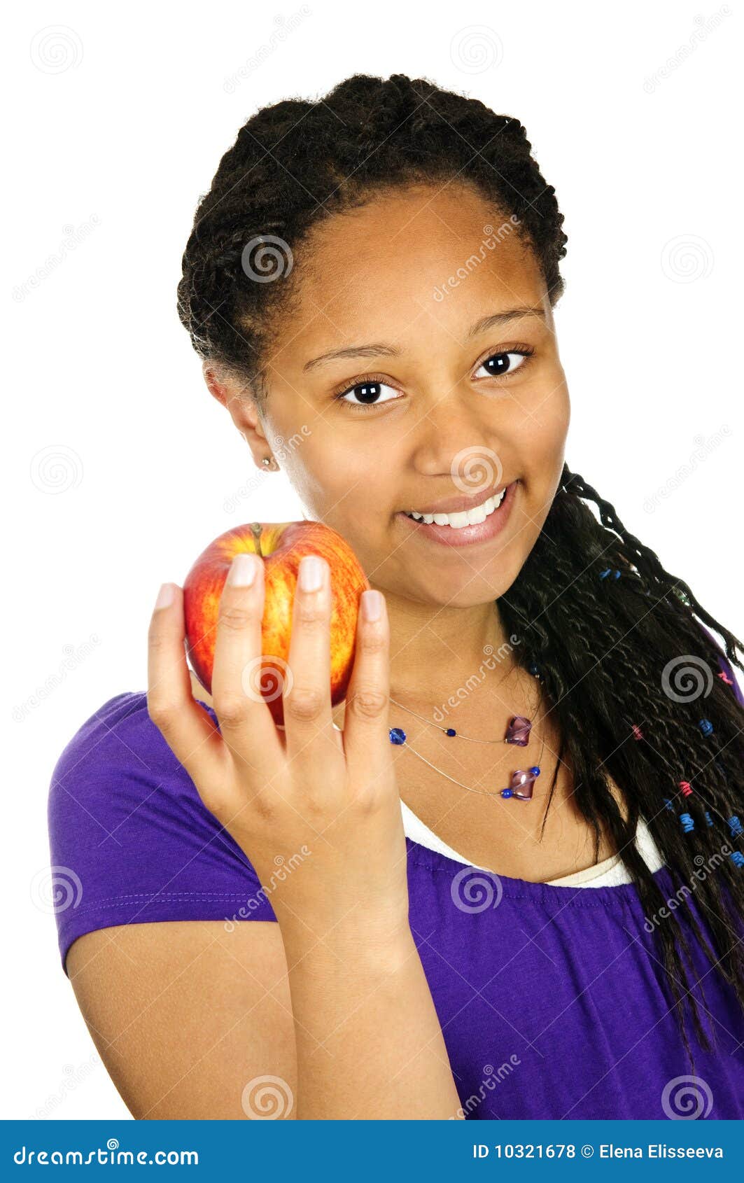Girl holding apple stock photo. Image of girls, happy - 10321678