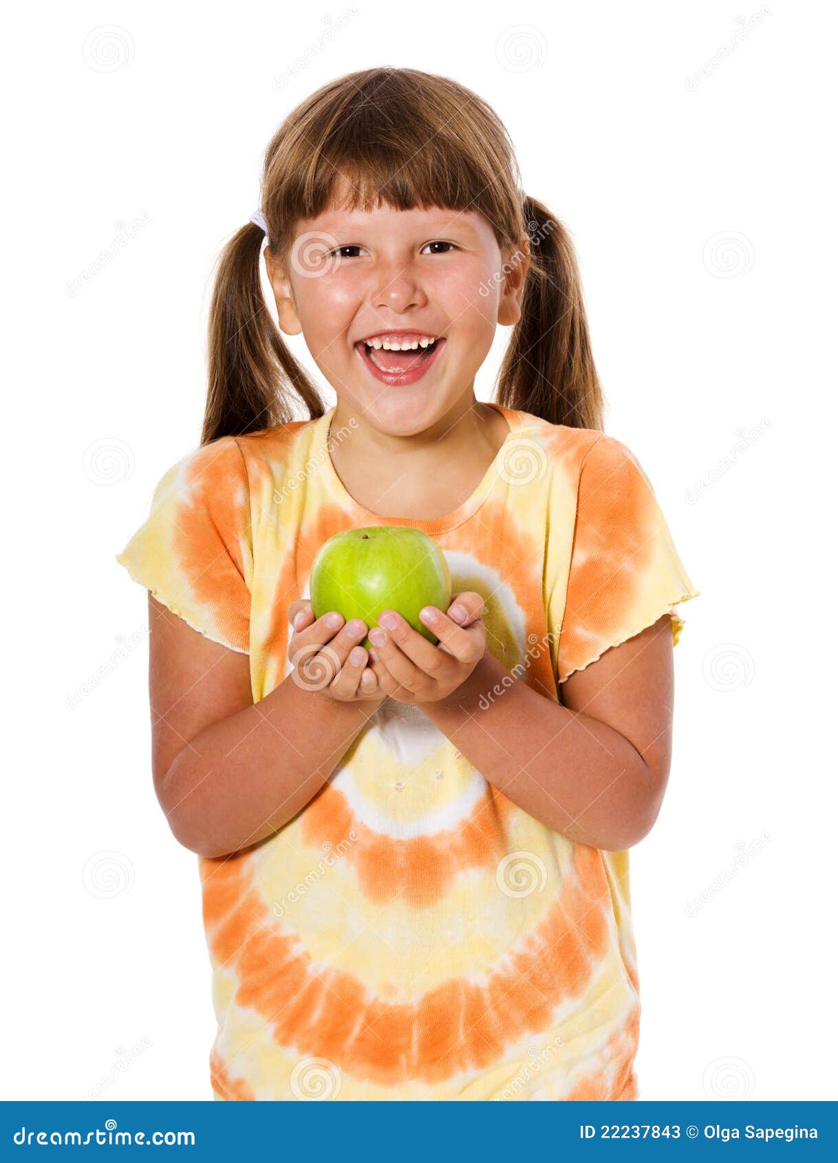Girl holding apple stock image. Image of breakfast, eyes - 22237843