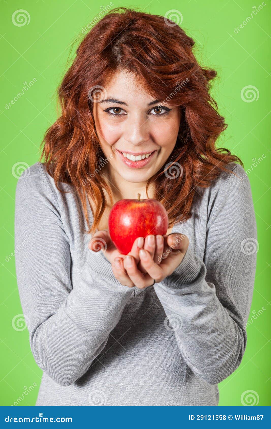 Girl Holding an Apple stock photo. Image of casual, female - 29121558