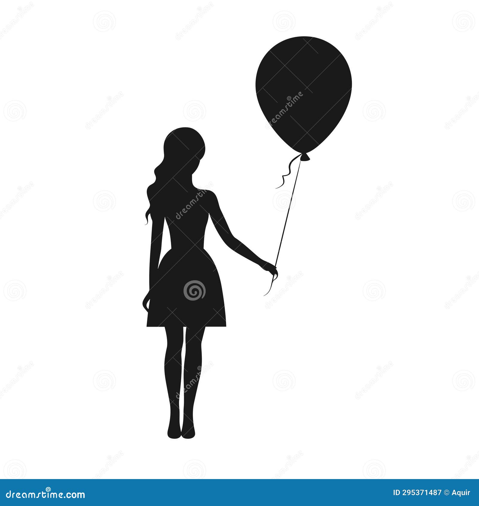 Girl Holding Balloon Black Icon on White Background. Girl Holding ... Girl Holding Balloon Black Icon on White Background. Girl Holding ...