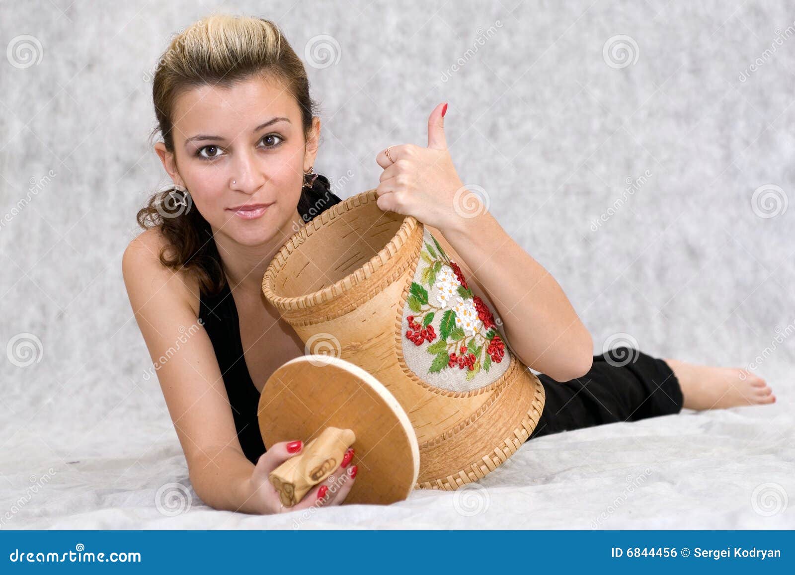 Girl Holding a Barrel stock photo. Image of beautiful - 6844456