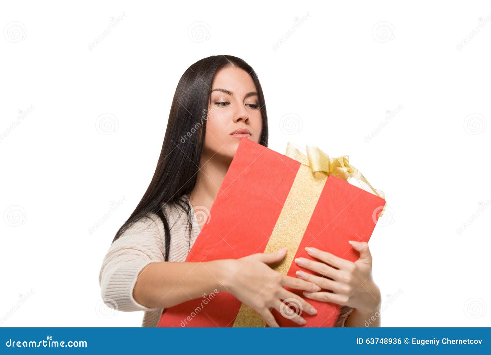 Girl Holding a Big Box Off Gift Stock Photo - Image of lady, face: 63748936