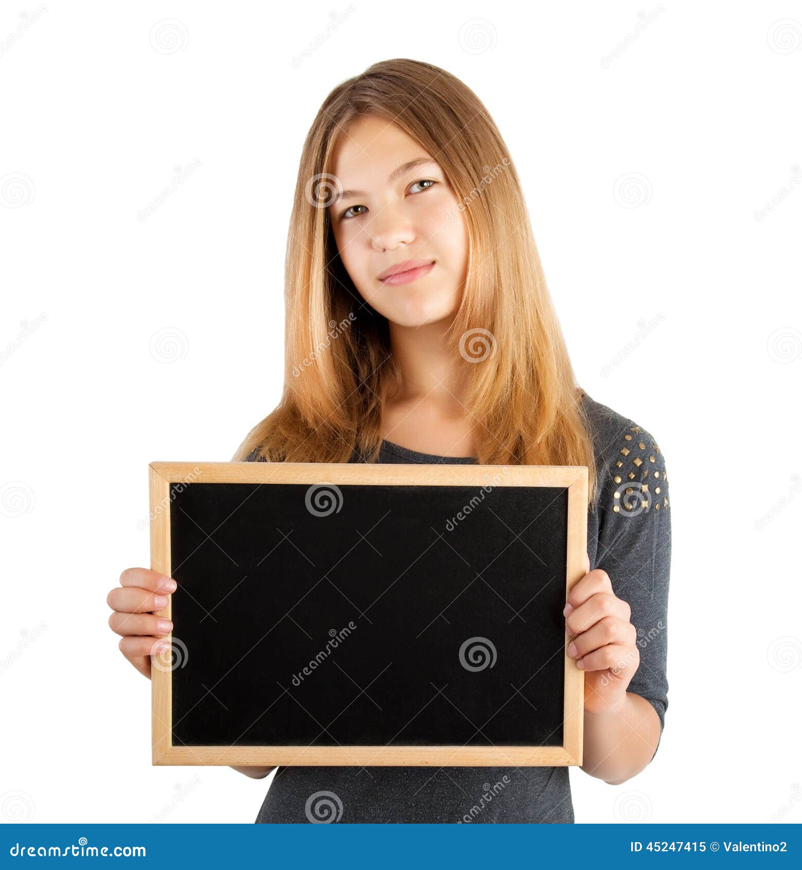 Girl holding board stock image. Image of child, copyspace - 45247415
