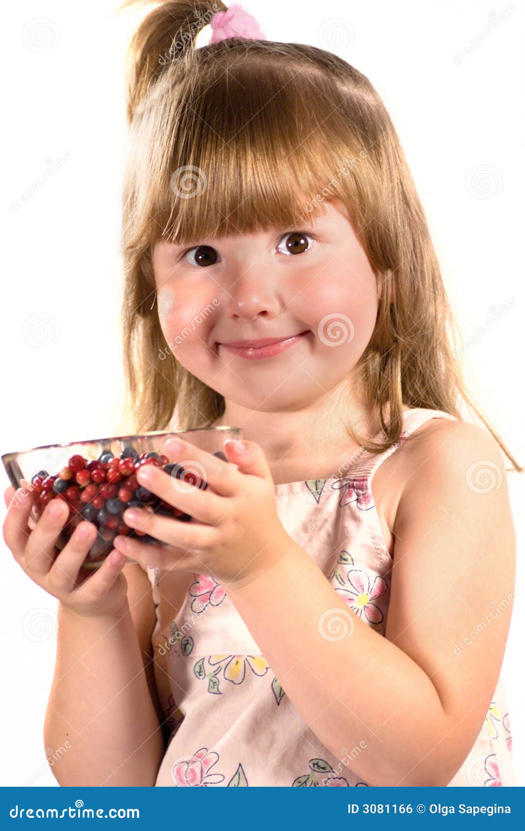 Girl Holding Bowl of Berries Stock Photo - Image of bowl, freshness ...