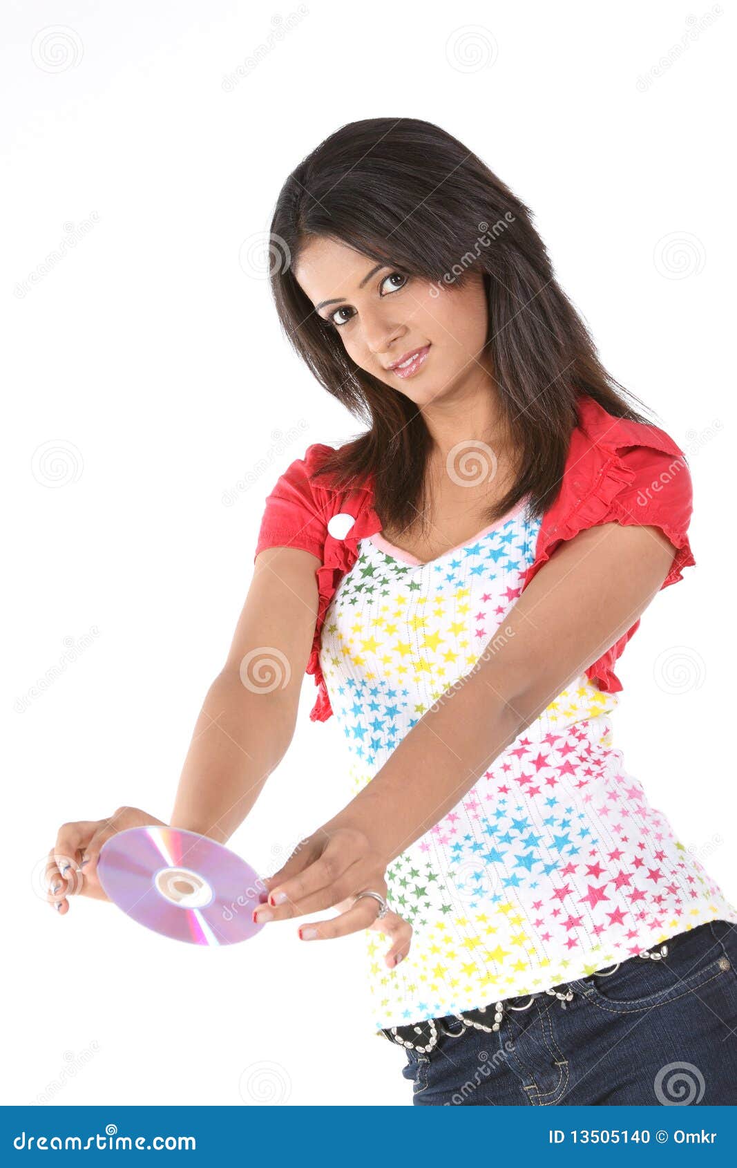 Girl holding a dvd stock photo. Image of black, human - 13505140