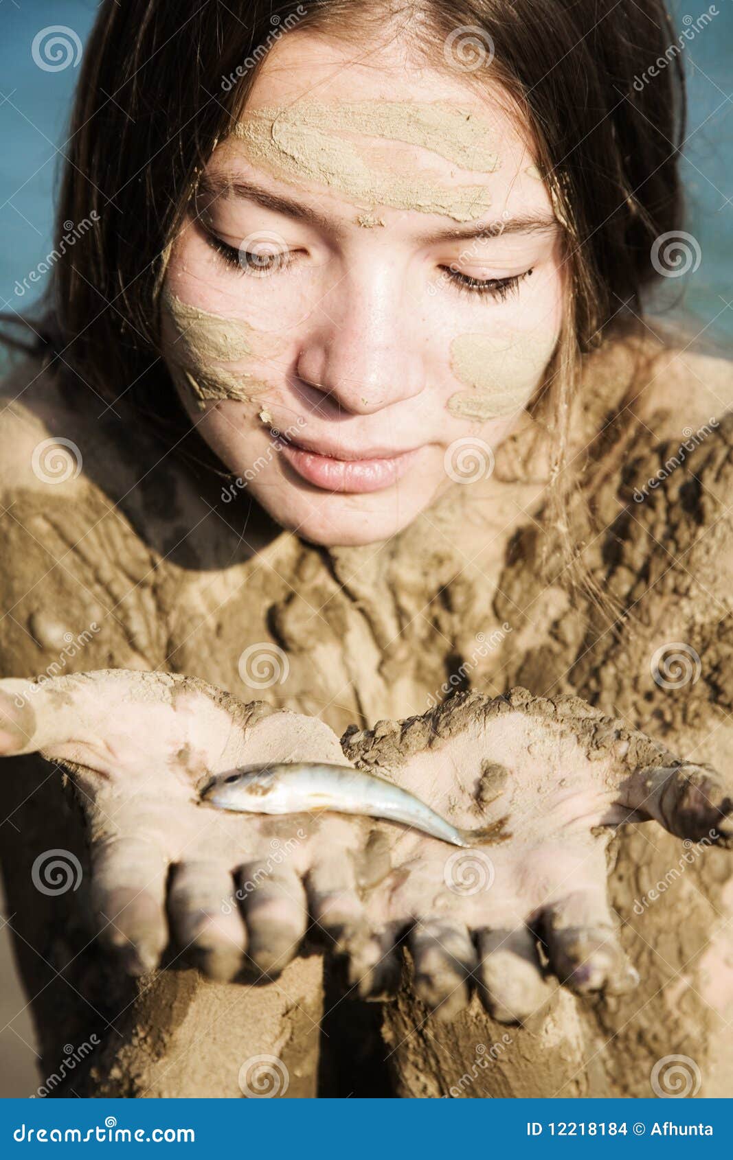 Girl holding fish stock photo. Image of girl, help, hold - 12218184
