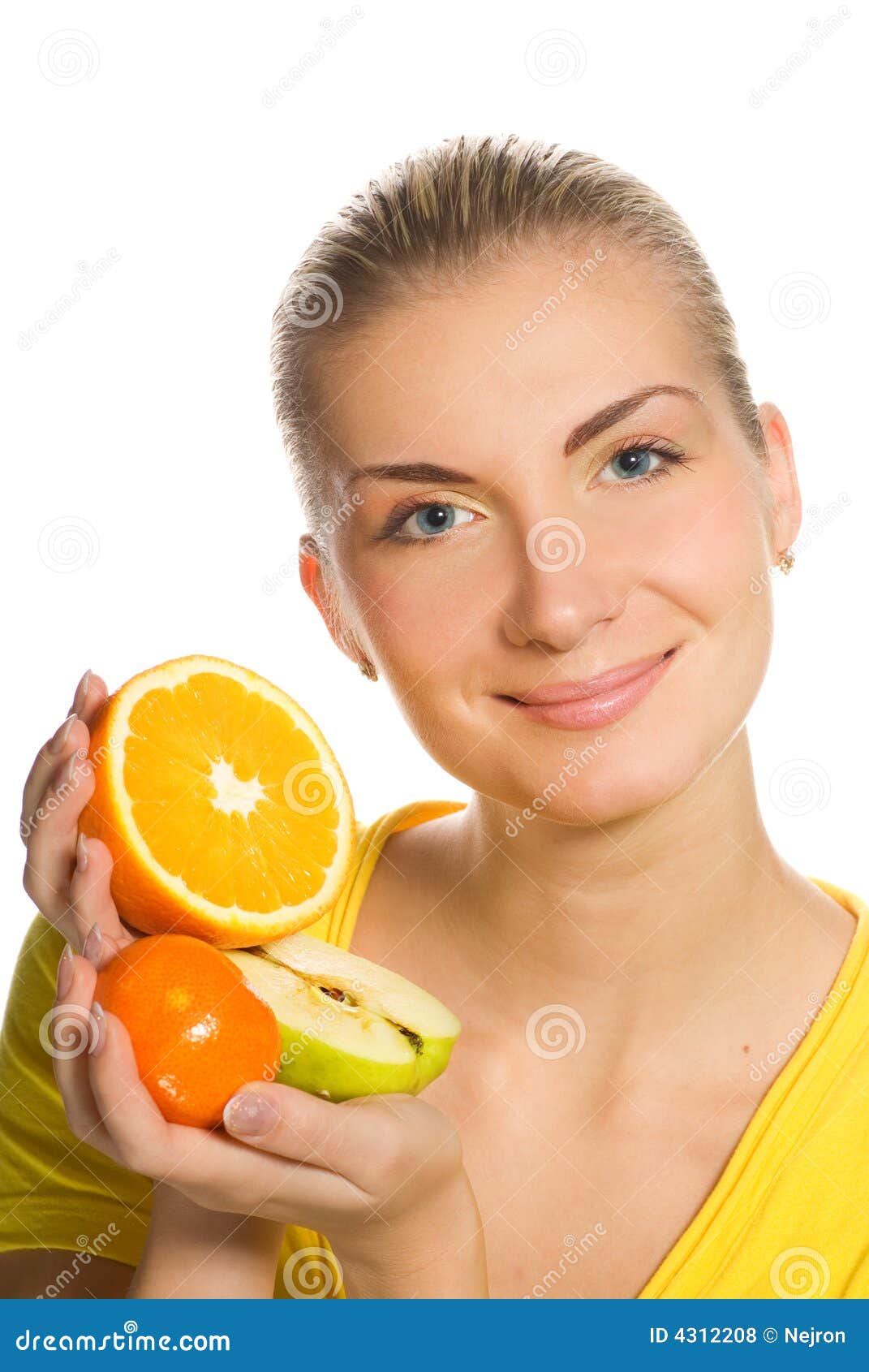 Girl holding fresh fruits stock photo. Image of girl, desire - 4312208