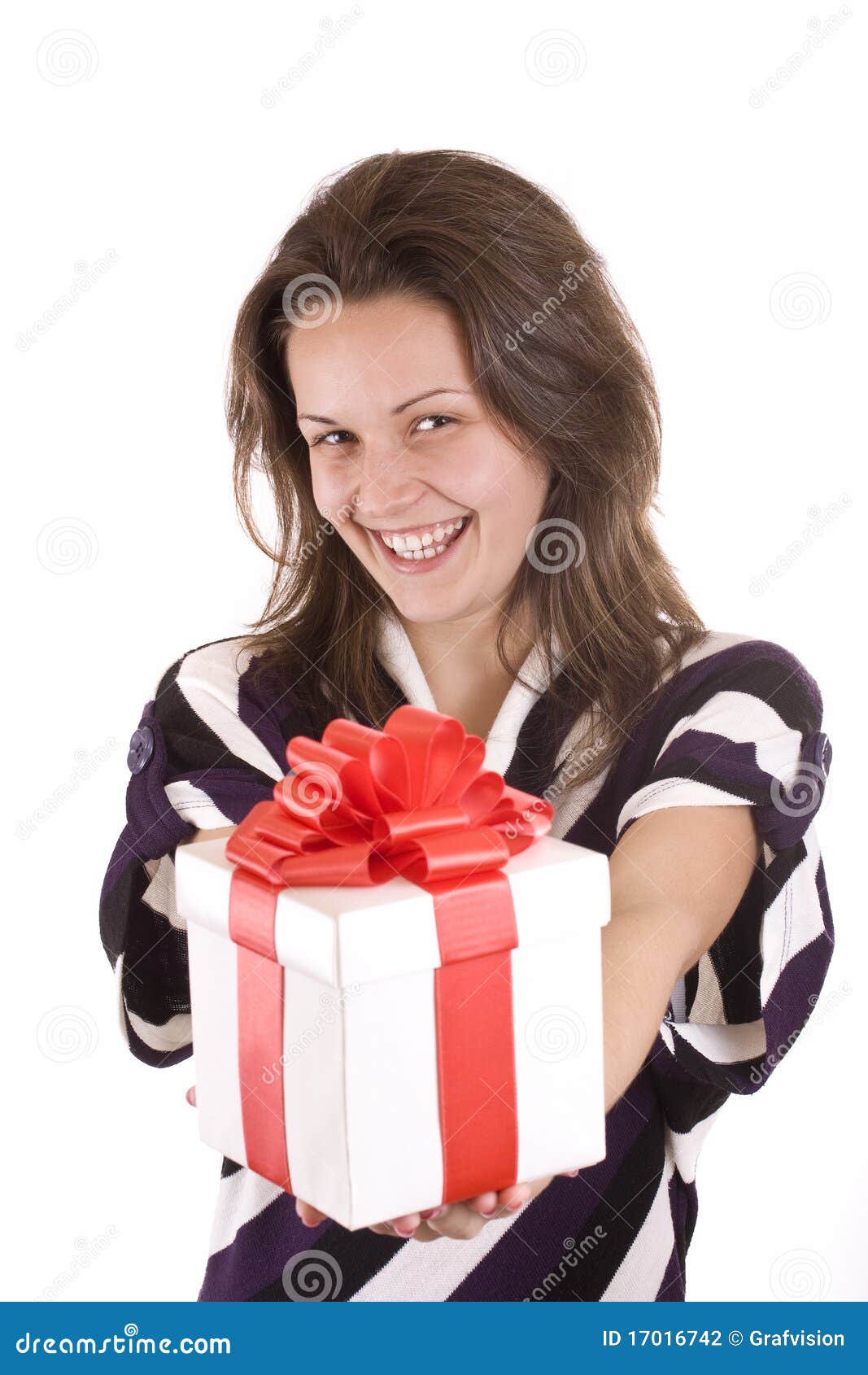 Girl holding a gift stock photo. Image of female, luxury - 17016742