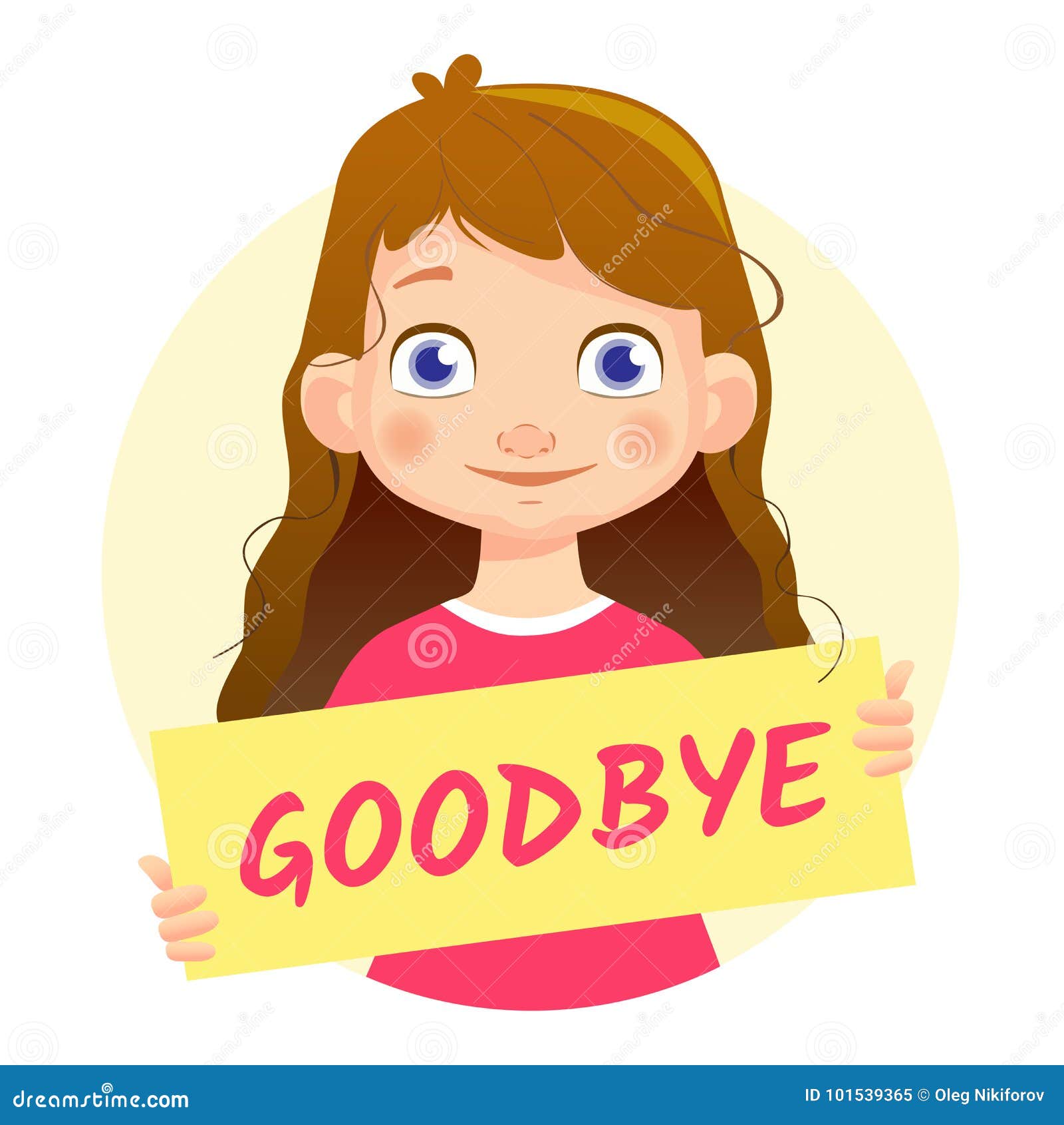 Girl Holding Goodbye Poster Stock Vector - Illustration of banner ... Girl Holding Goodbye Poster Stock Vector - Illustration of banner ...