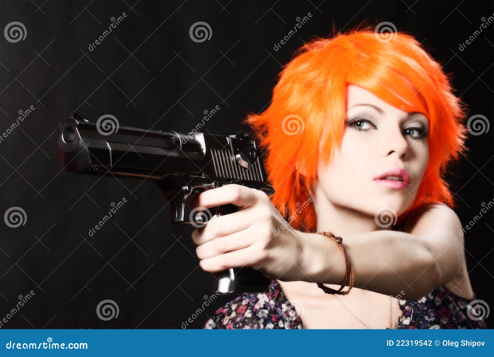 Girl holding gun stock photo. Image of beauty, attractive - 22319542