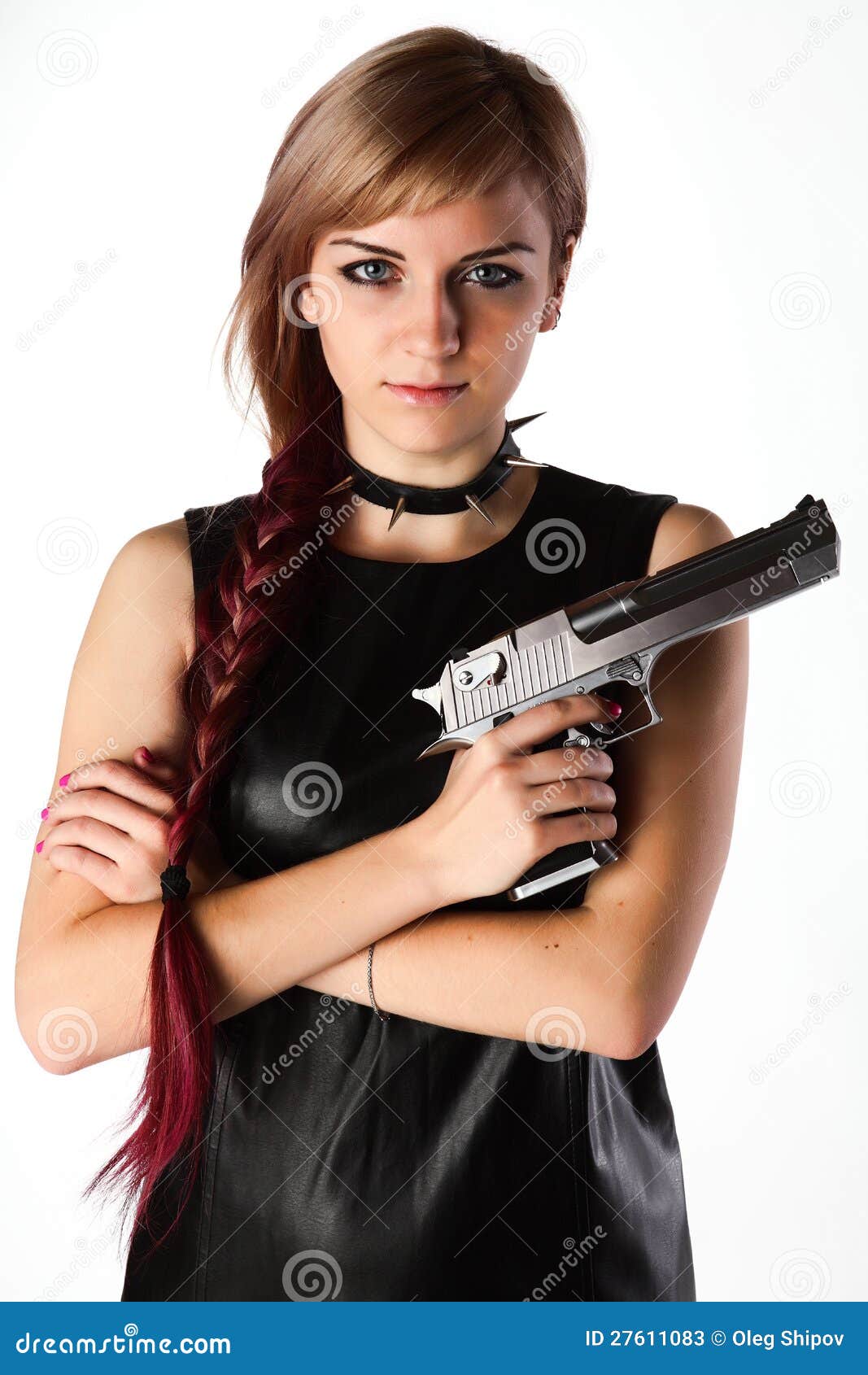 Girl holding gun stock image. Image of teenager, weapon - 27611083