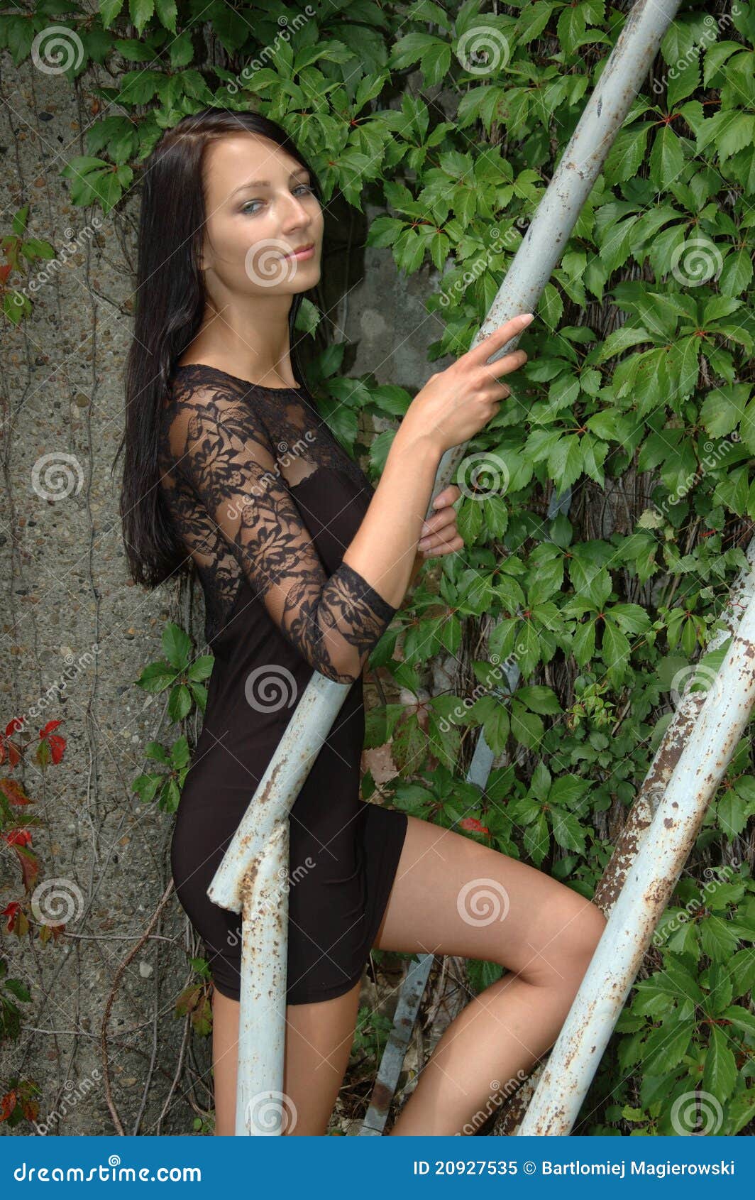 Girl holding handrail stock image. Image of teenager - 20927535