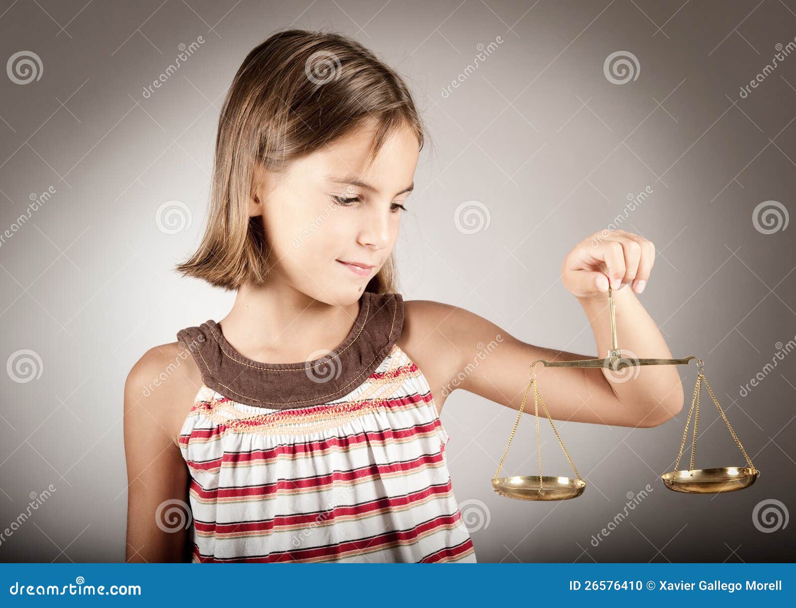Girl holding justice scale stock photo. Image of caucasian - 26576410