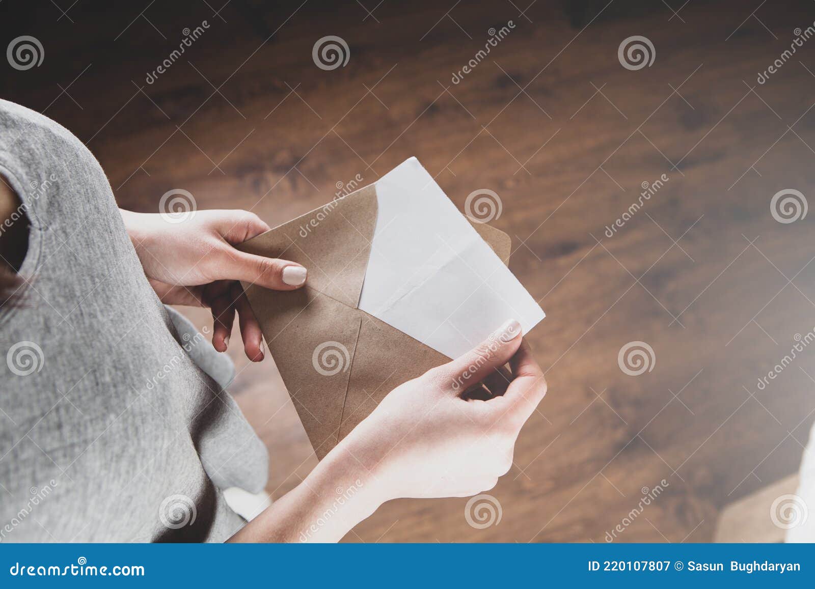 Girl Holding Mail Correspondence in Her Hand Stock Image - Image of ...