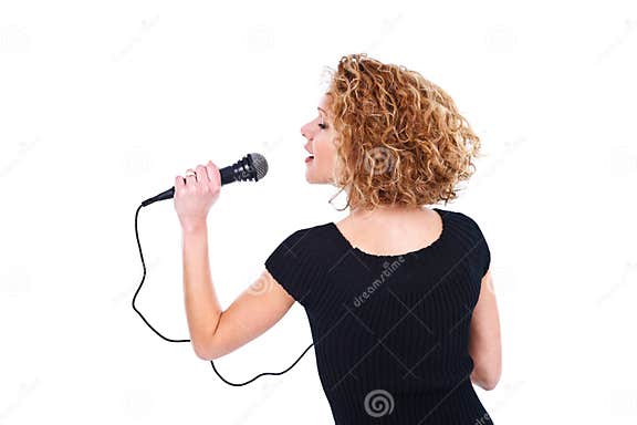 Girl holding microphone stock photo. Image of sound, portrait - 29034306