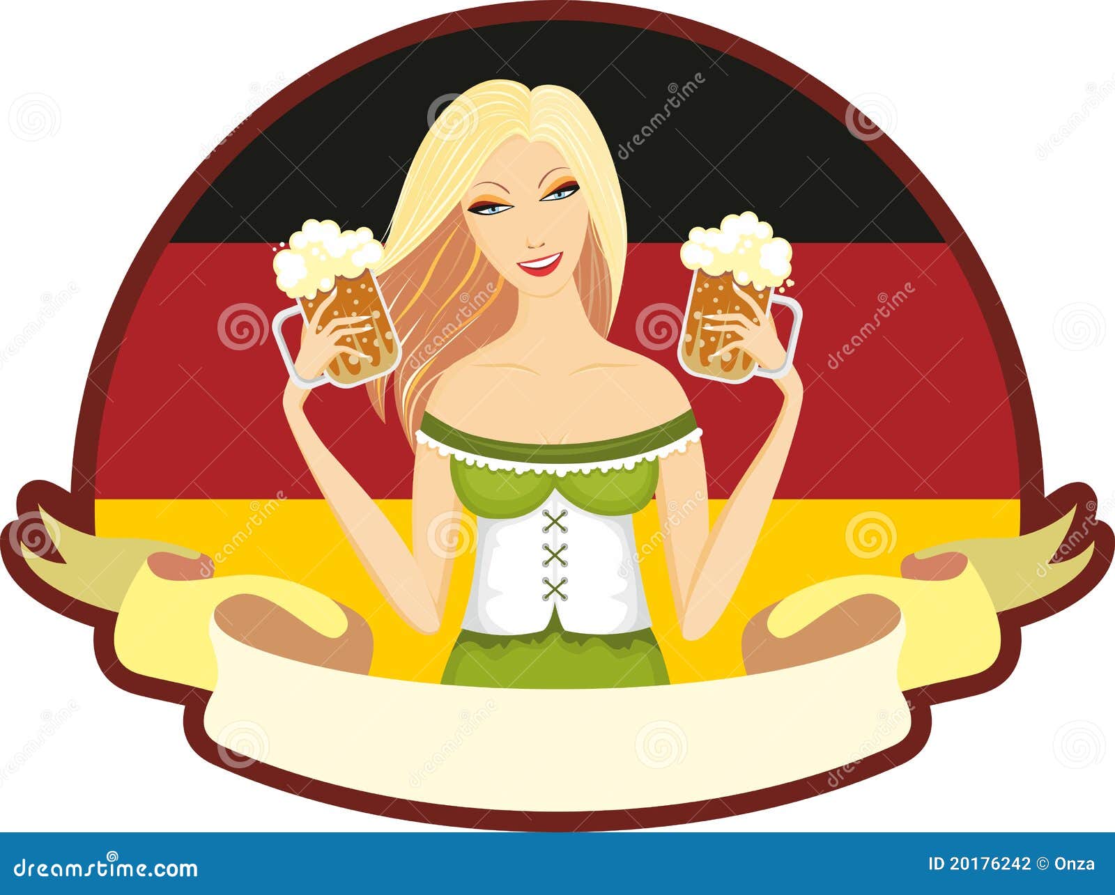Girl holding mugs stock vector. Illustration of female - 20176242