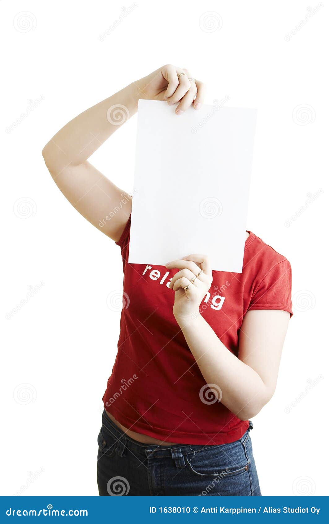 Girl holding a note stock photo. Image of female, empty - 1638010