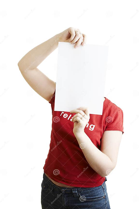 Girl holding a note stock photo. Image of female, empty - 1638010