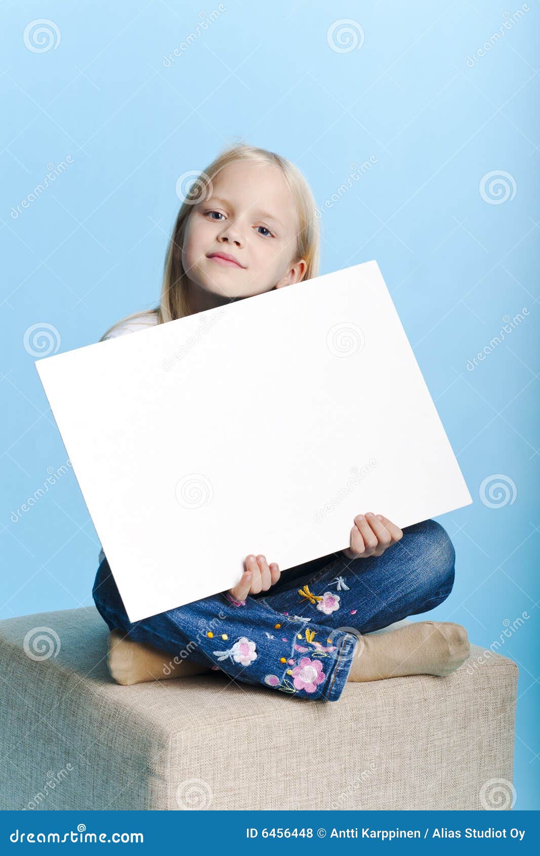 Girl holding a note stock photo. Image of studio, white - 6456448