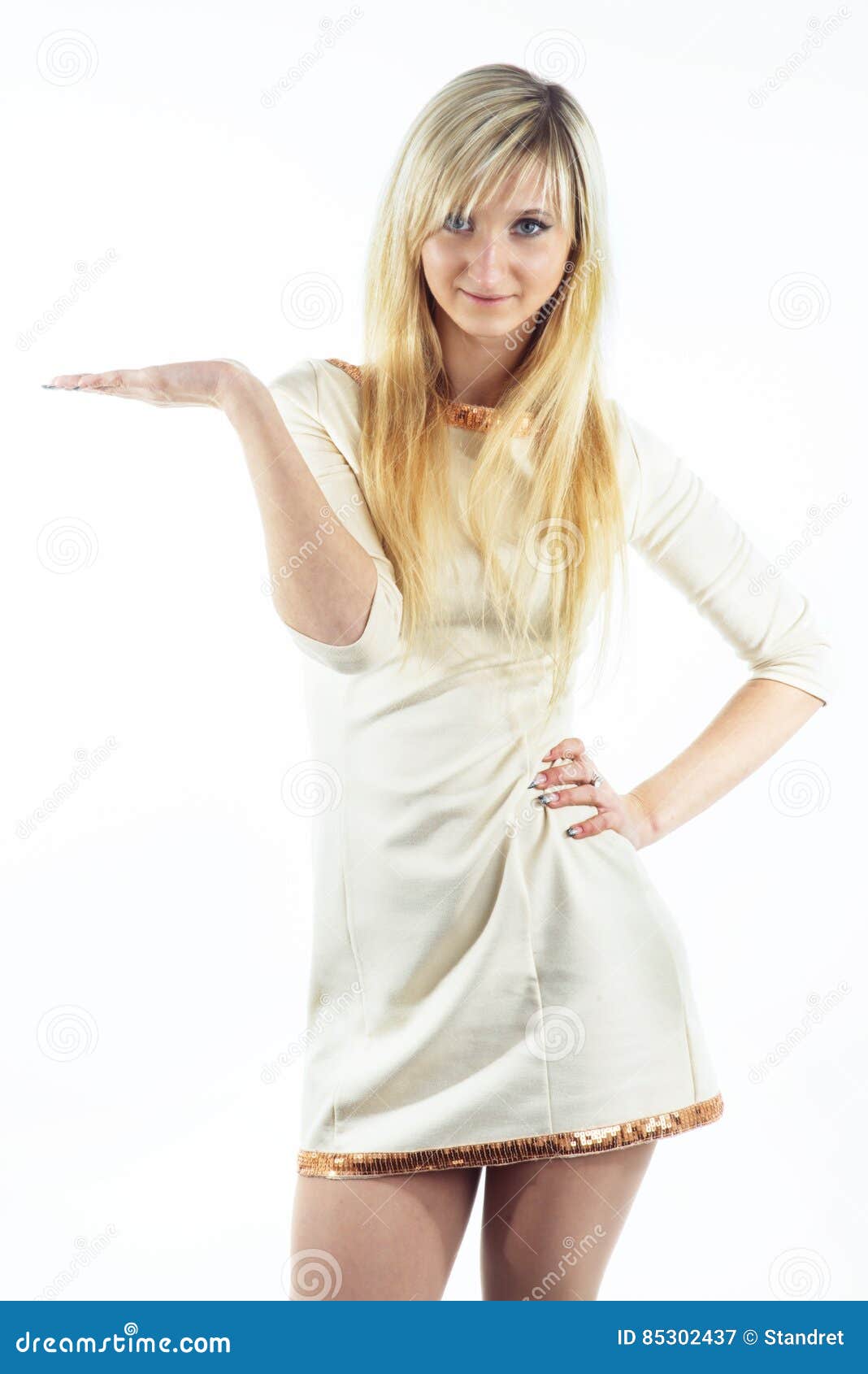 Girl holding nothing stock image. Image of concept, gesture - 85302437