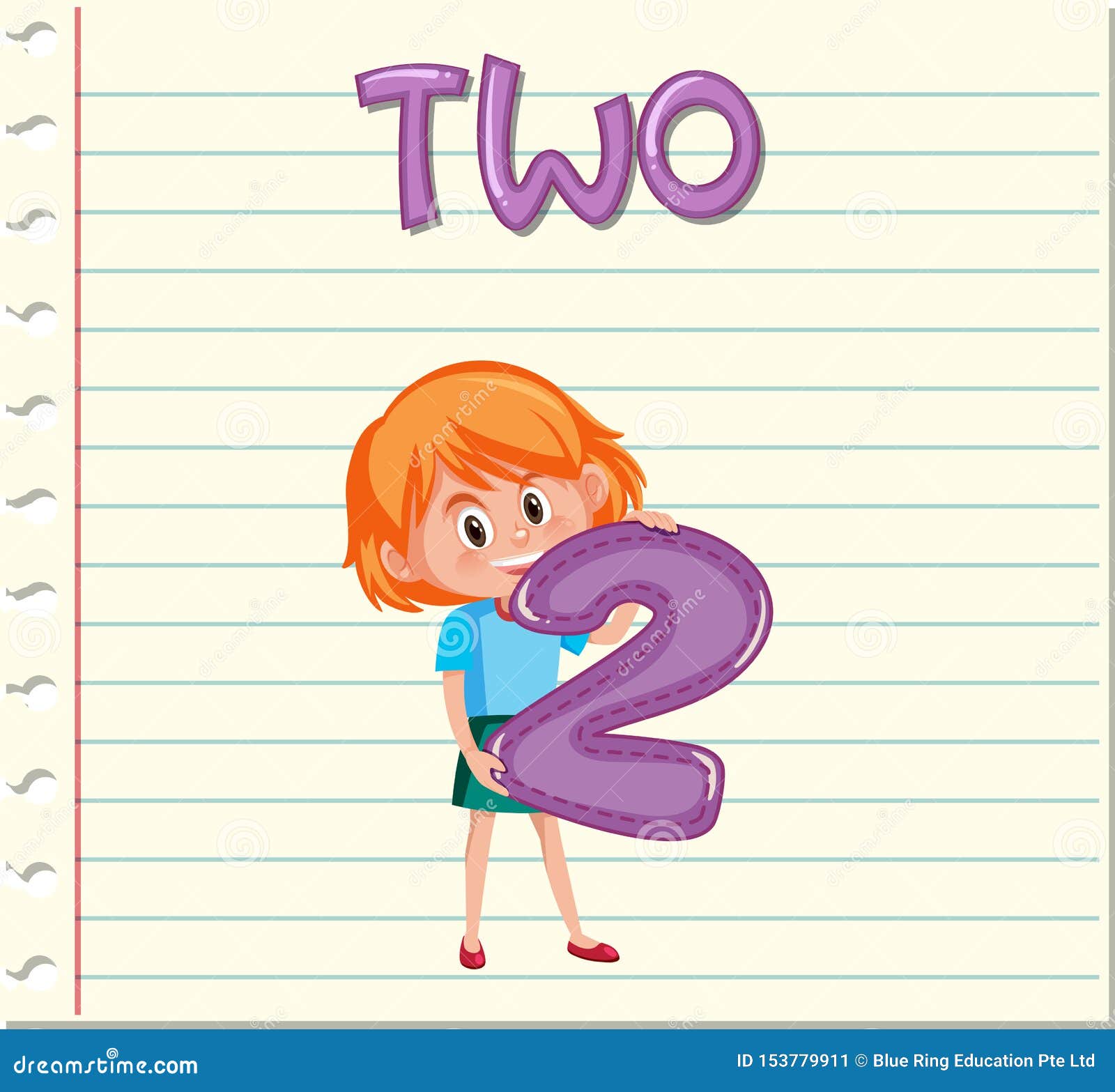 Girl holding number 2 stock illustration. Illustration of numeral ...