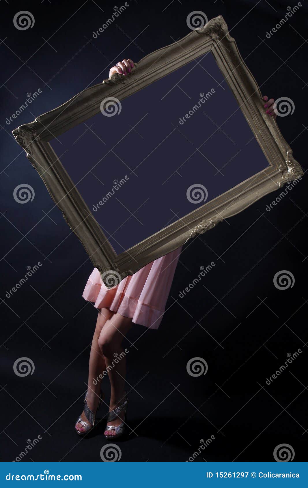 Girl holding a photo frame stock image. Image of frame - 15261297