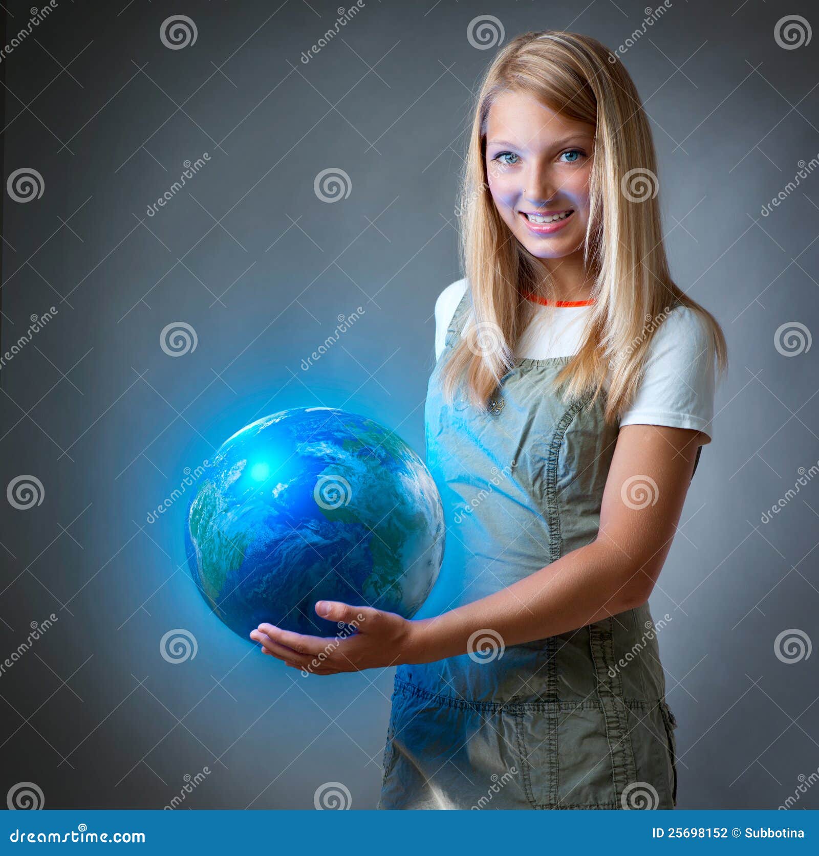 Girl Holding the Planet Earth Stock Photo - Image of generation, child ...