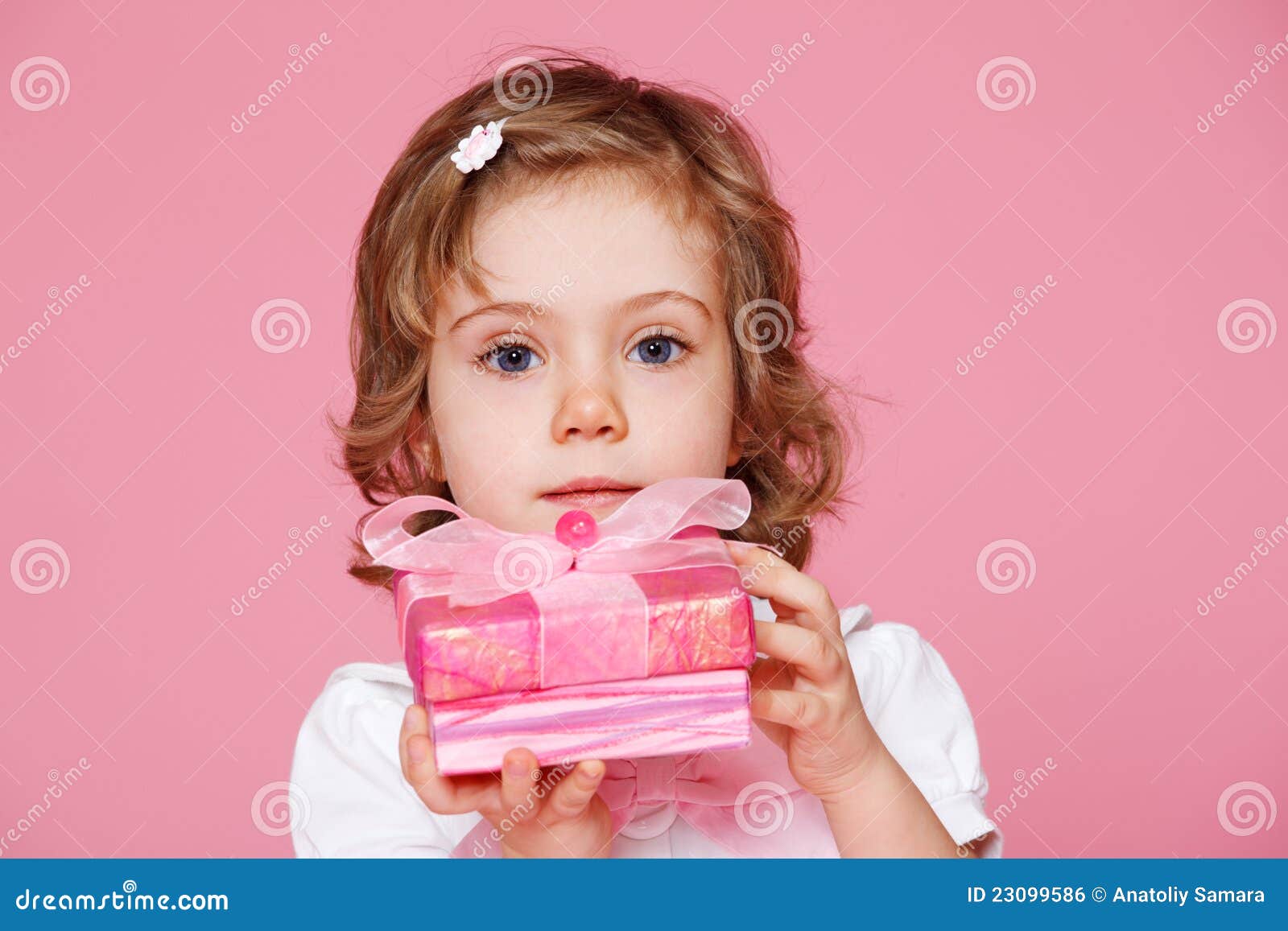 Girl holding present box stock photo. Image of caucasian - 23099586