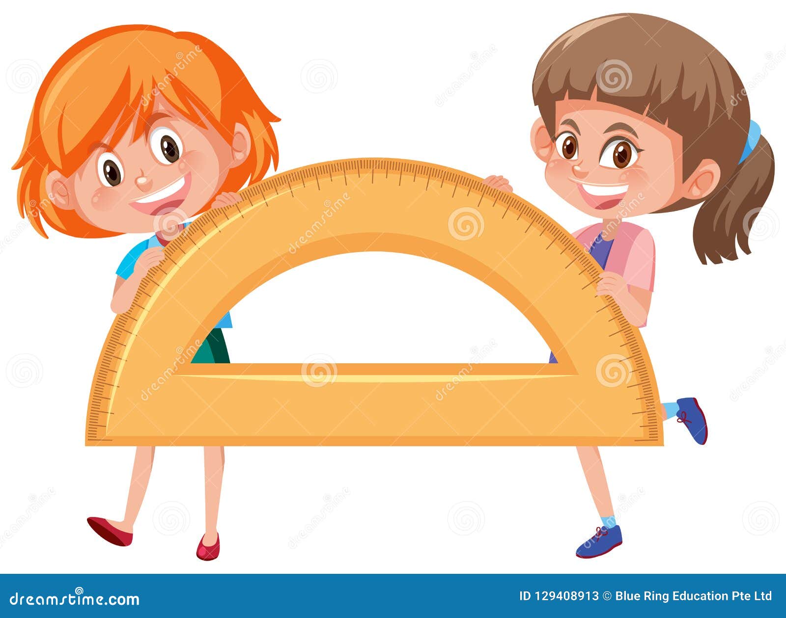 Girl Holding Protractor Math Tool Stock Vector - Illustration of math ...