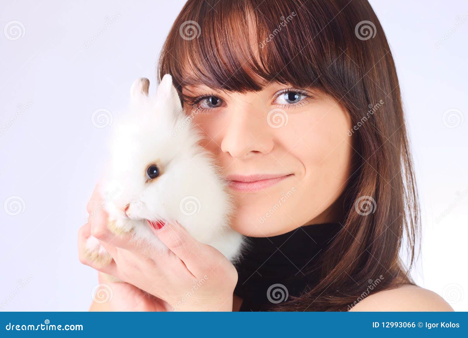 Girl holding a rabbit stock photo. Image of people, caucasian - 12993066