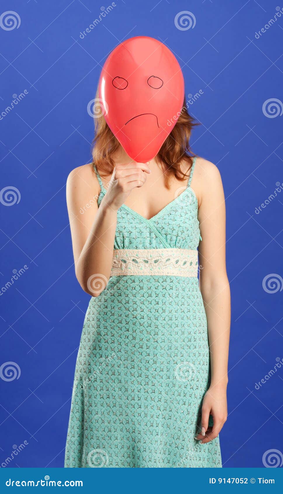 Girl Holding Red Angry Balloon Stock Photo - Image of anger, shock: 9147052