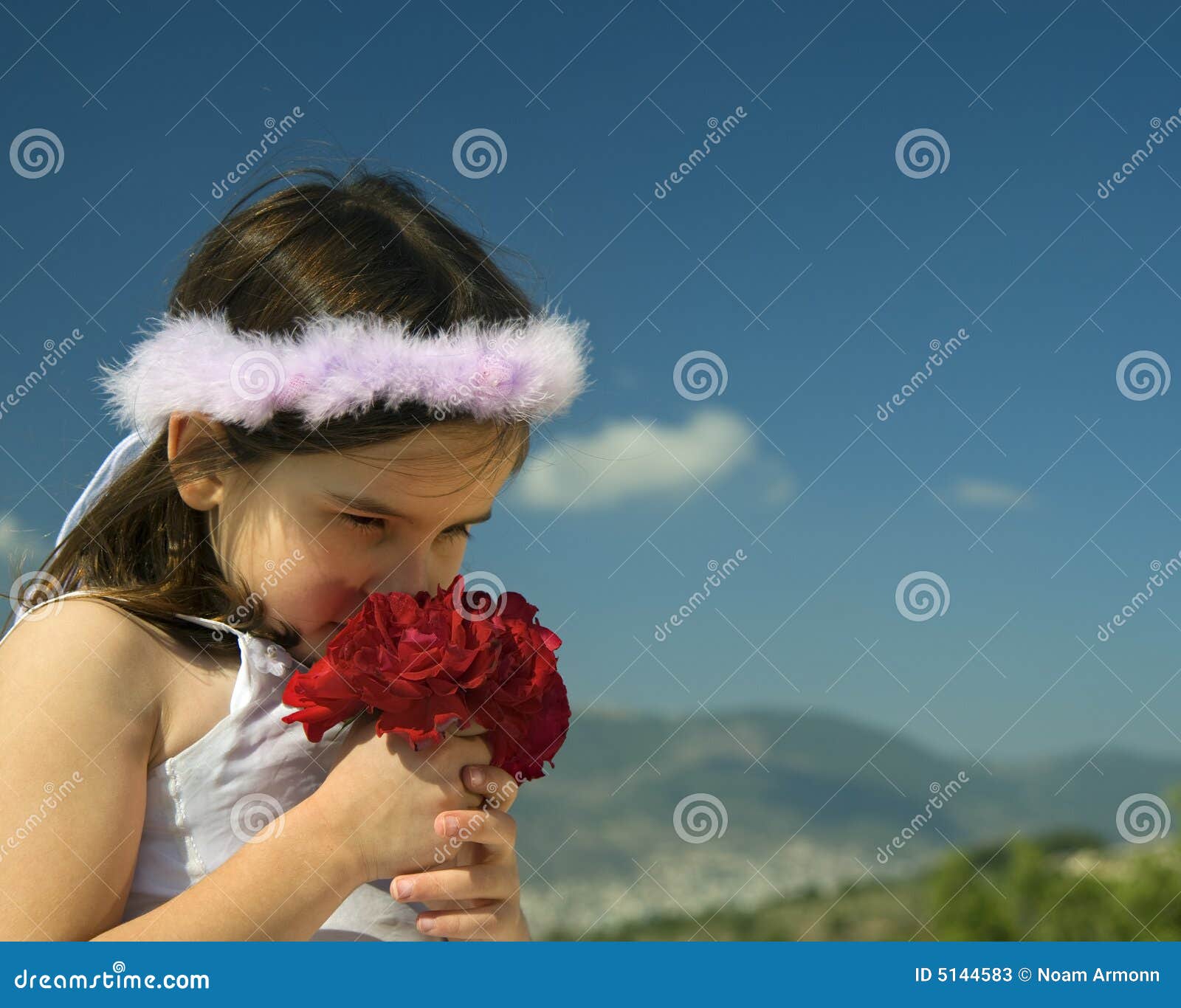 Girl holding red roses stock image. Image of female, little - 5144583