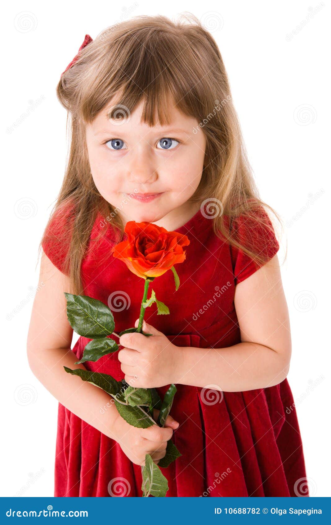 Girl holding rose stock photo. Image of child, cute, excited - 10688782