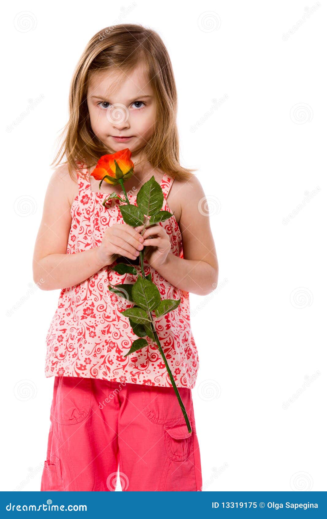 Girl Holding Rose stock image. Image of communication - 13319175