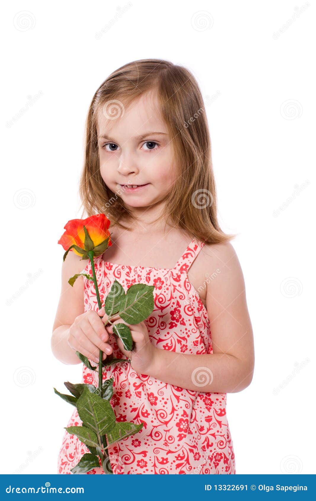 Girl Holding Rose stock image. Image of looking, femininity - 13322691