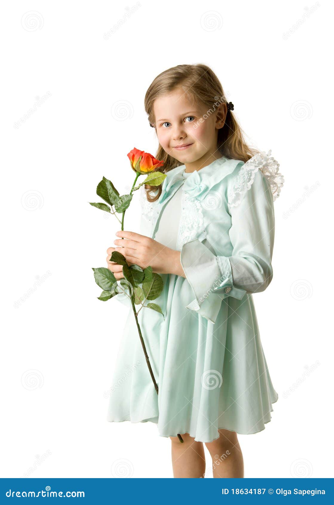 Girl holding rose stock image. Image of portrait, glamour - 18634187