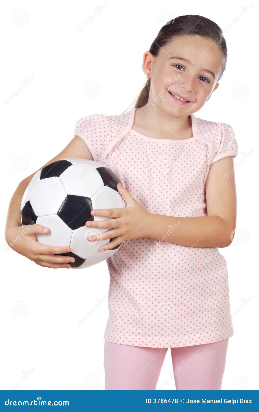 Girl holding a soccer ball stock photo. Image of player - 3786478