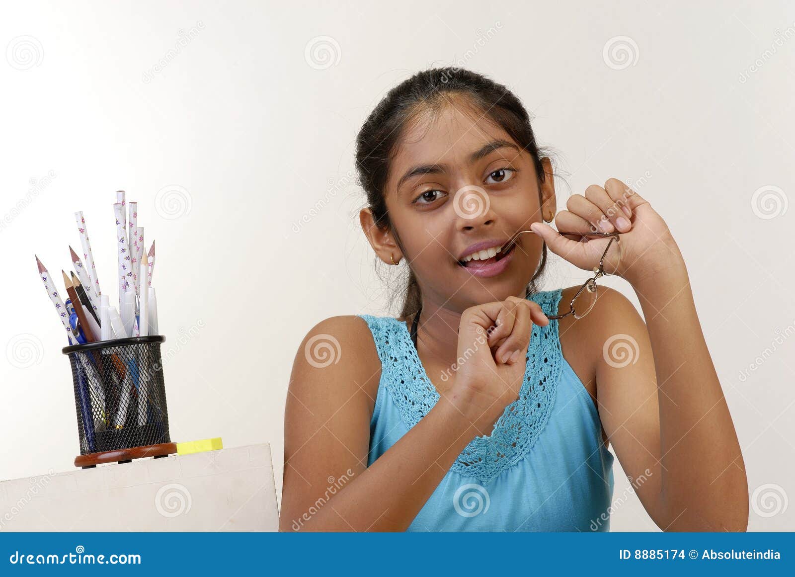 Girl holding specs stock photo. Image of beautiful, specs - 8885174