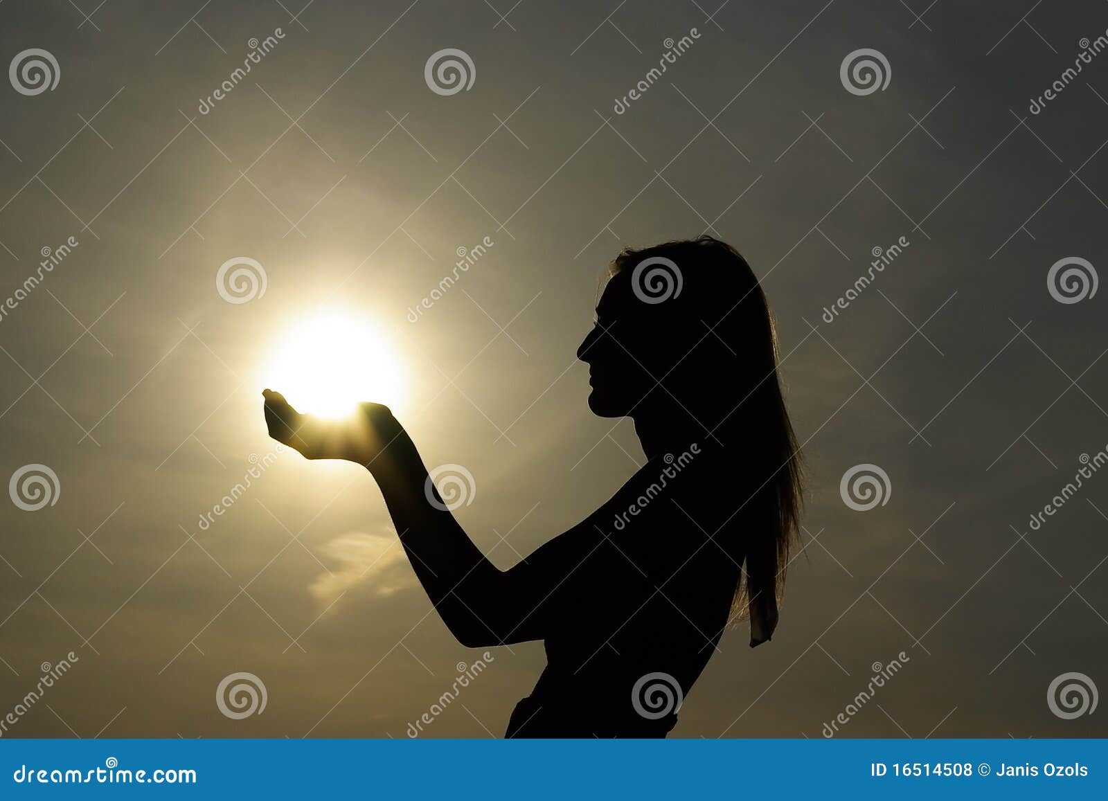 Girl holding sun stock photo. Image of freedom, human - 16514508