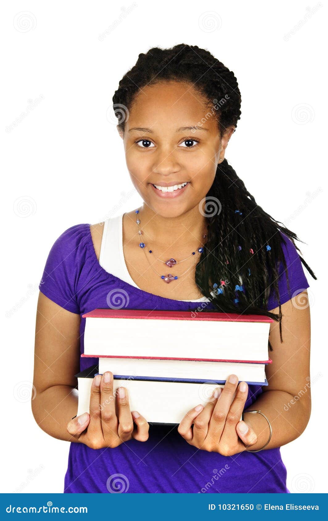 Girl holding text books stock photo. Image of american - 10321650