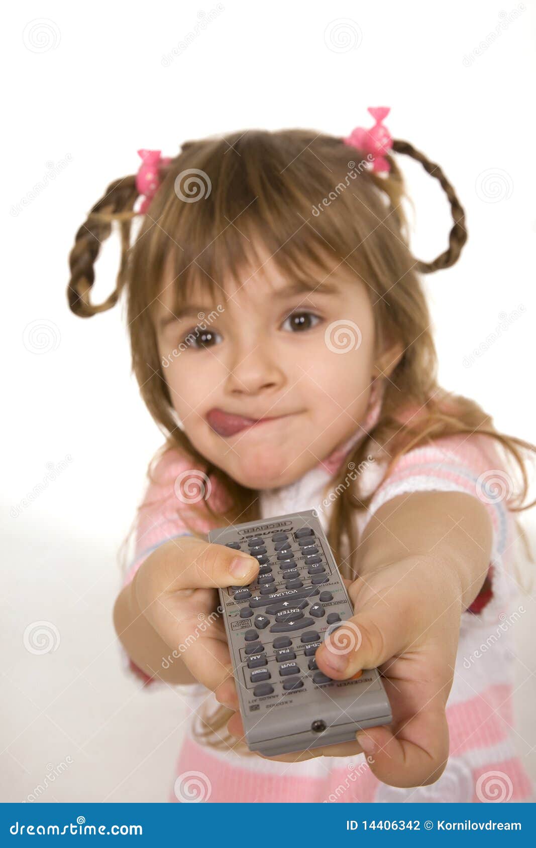 Girl Holding Tv Remote Control Stock Photo - Image of leisure, culture ...
