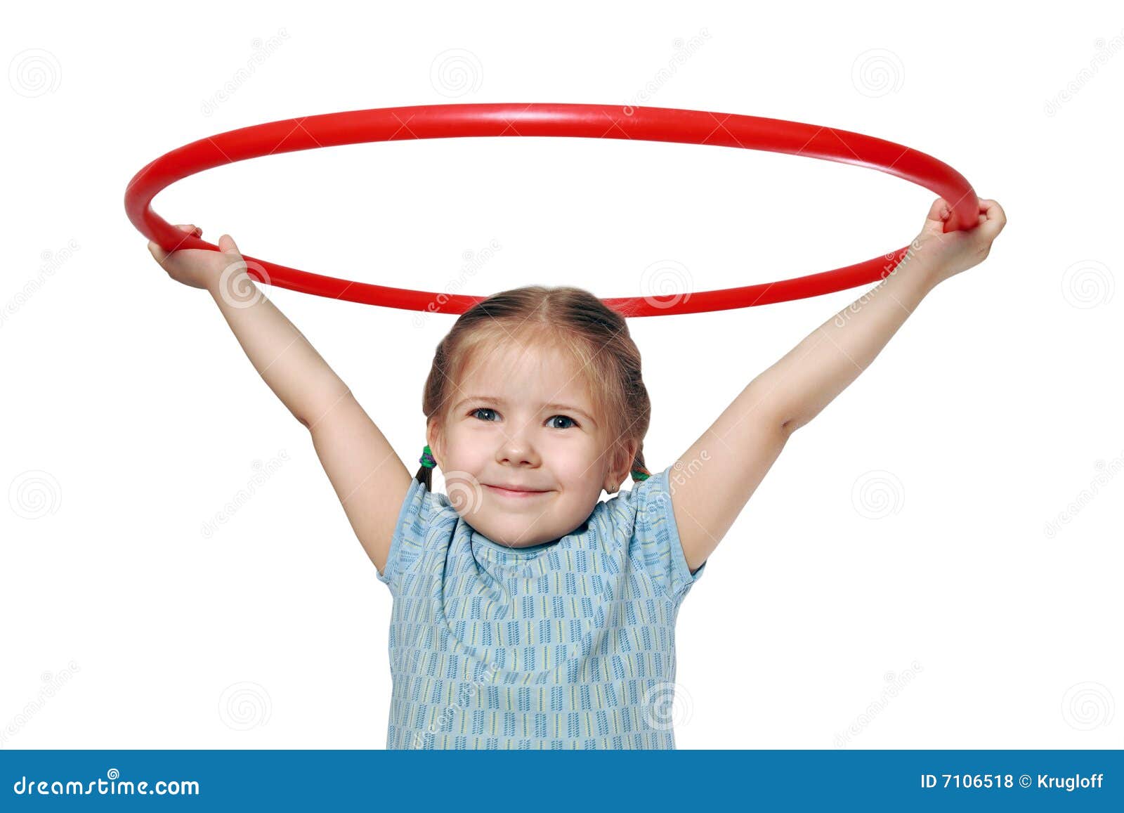 The Girl Holds a Gymnastic Hoop Stock Photo - Image of plastic, girl ...