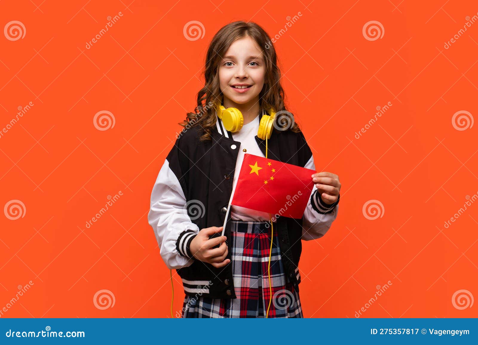 Girl Holds Small Flag China Stock Image - Image of school, casual ... Girl Holds Small Flag China Stock Image - Image of school, casual ...